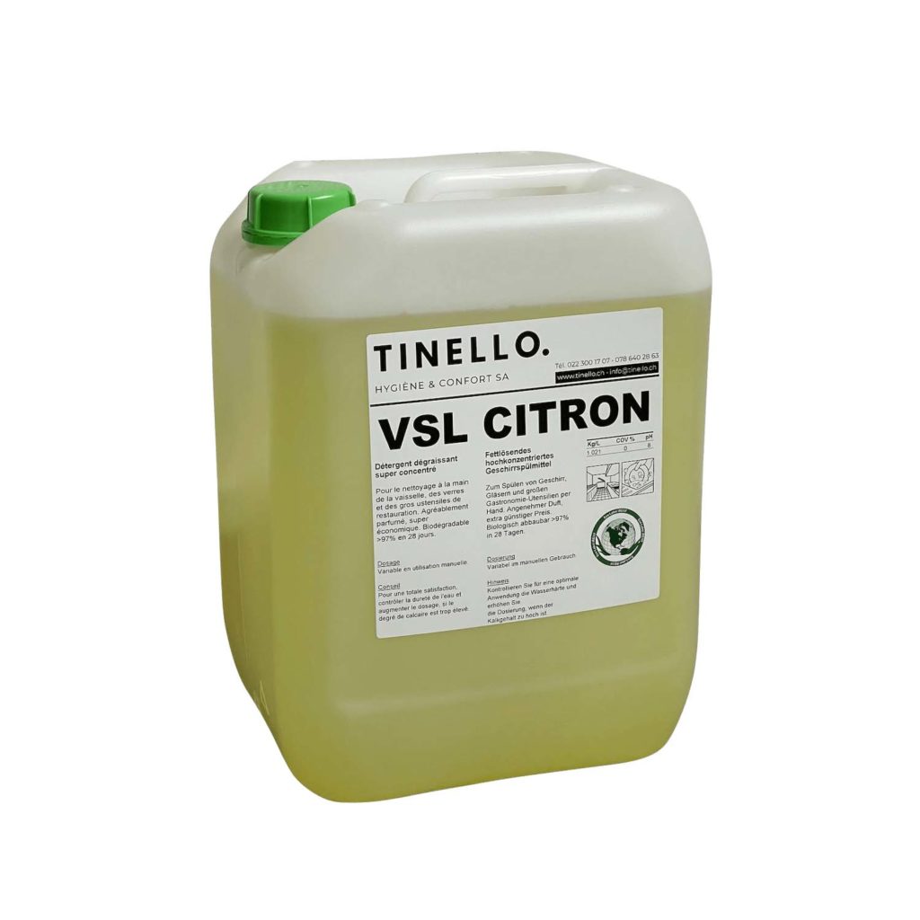 VSL CITRON liquide vaisselle 10L - TINELLO Hygiène & Confort SA