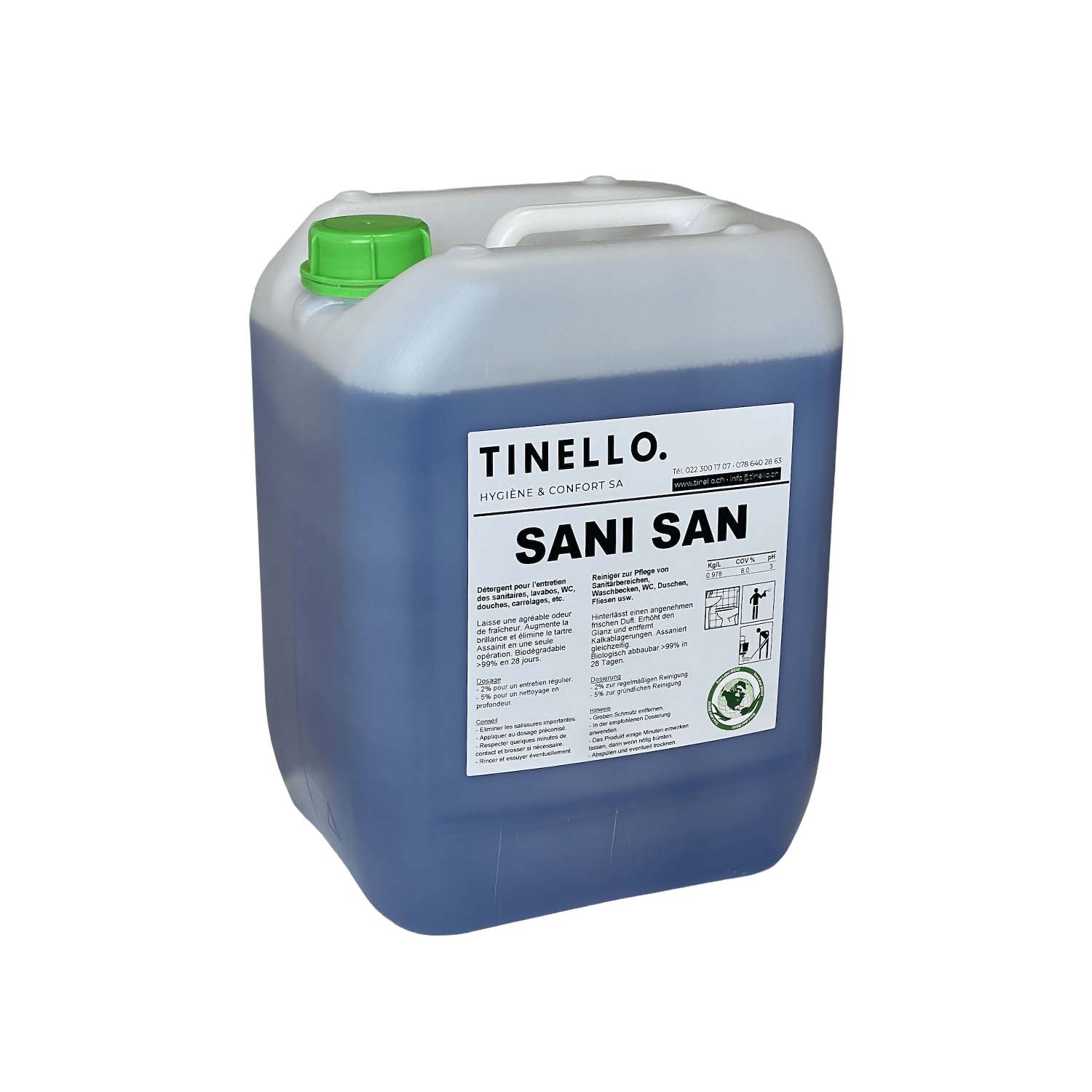 SANI SAN détergent multi-fonction 10L - TINELLO Hygiène & Confort SA